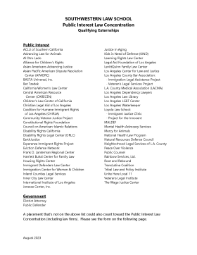 Concentrations & Customizations | Southwestern Law School